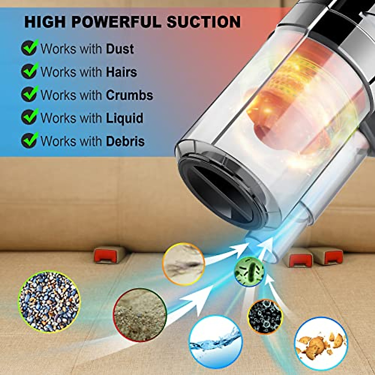 KOWASIS Car Vacuum Cleaner,Portable Car Vacuum High Power 150W/7500Pa, Handheld Vacuum for Car Interior Accessories Cleaning with Wet or Dry for Men/Women, 16.4 Ft Corded (Black)