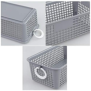Neadas Gray Small Plastic Storage Basket, 6 Packs