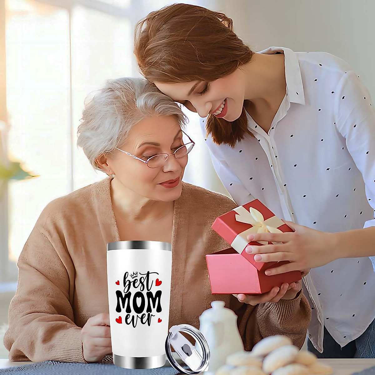 Gifts for Mom - Tumbler Gifts for Mom From Son, Daughter - Mothers Day, Valentine, Christmas, Birthday Anniversary Wedding Present for Her, Women, Best Mom Ever Gift - 20oz Insulated Tumbler