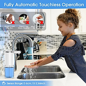 WSONVO Touchless Automatic Foam Soap Dispenser - Adjustable Foam Levels, Infrared Sensor, for Bathroom, Kitchen, Office, Hotel - 9.5oz/280ml