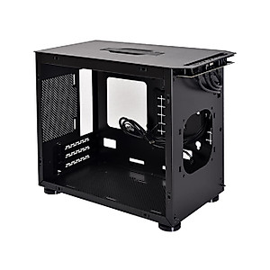 LIAN LI TU150 Aluminium Tempered Glass ITX case -Black Color -TU150WX, Case Only