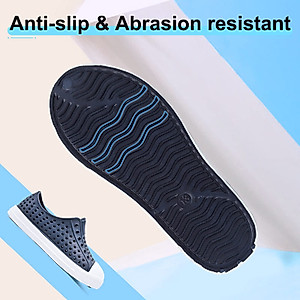 QLZ Toddler Kids Water Shoes for Boys Girls Garden Sandals Rubber Shoes Beach Sneakers, Slip-on Anti-Slip Lightweight Breathable Quick Dry Soft Flexible（Toddler/Little Kid/Big Kid） Blue