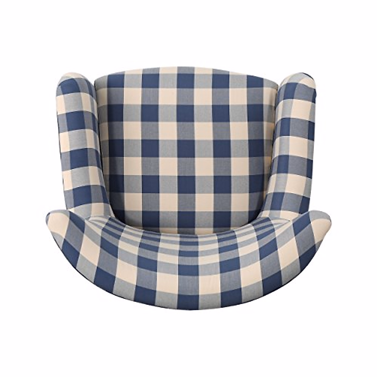 Christopher Knight Home Oliver Farmhouse Armchair, Checkerboard, Polyester and Birch Wood, Blue Floral