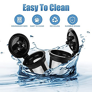 Reusable Coffee Filter for Ninja Coffee Maker, 4 Pack Refillable K Cup Coffee Pods with BPA Free and Stainless Steel Mess Material Compatible with Ninja CFP201 CFP301 CFP400 Dual Brew Pro Coffee Maker