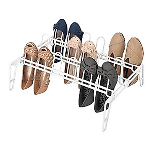 Whitmor 9 Pair Floor Shoe Rack, White