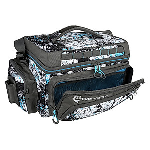 Evolution Fishing Largemouth 3700 Tackle Bag - 19" in, Water Camouflage, Outdoor Carry Bag w/ 3 Fishing Trays, Plier Holster, Tackle Box Storage…