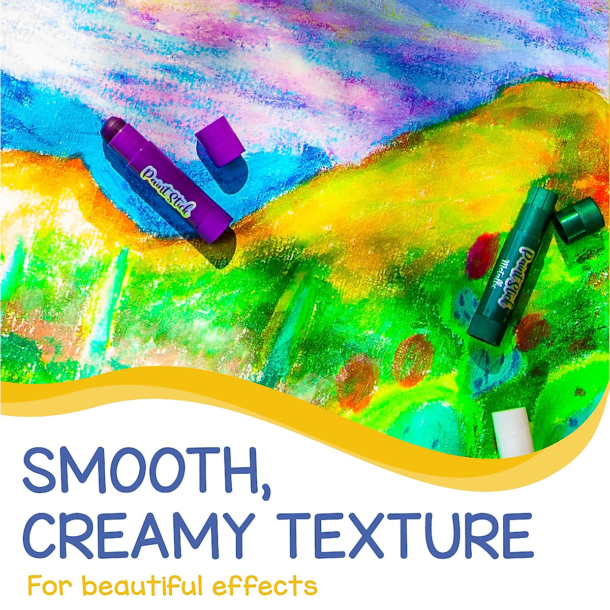 Tempera Paint Sticks (30 Large Paint Sticks) - Paint sticks for Kids Washable - Safe Arts and Craft Paint Sticks for Toddler or Child Use - For Wood Paint, Glass Paint, Rock Paint, or Poster Paint