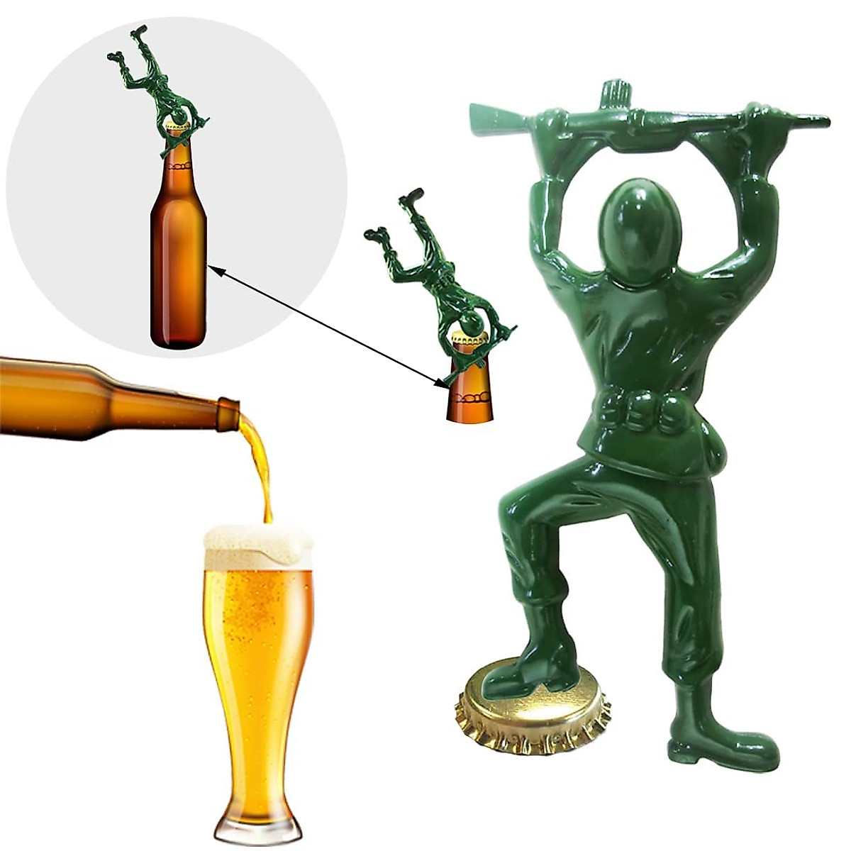 50 Cal Shot Glass,Army Men Bottle Opener,Army Gift for Men in Military,Green Army Bottle Opener,Sergeant Gifts Army,Army Themed Gifts,Shot Accessories Drinking,Cool Shot Glasses for Men