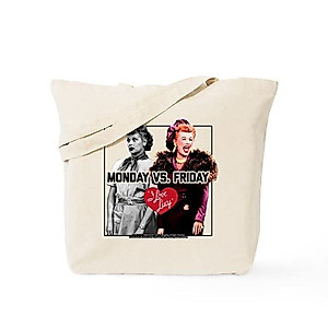 CafePress I Love Lucy Monday Vs. Friday Tote Bag Natural Canvas Tote Bag, Reusable Shopping Bag