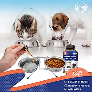Probiotics & Prebiotics with Enzymes for Dogs and Cats - Digestive Gut Flora Health Pet Food Supplements - Constipation & Diarrhea and Gas Home Remedy - Upset Stomach Relief - Made in USA