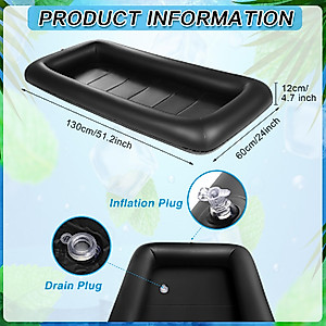 Leitee Inflatable Serving Bar with Drain Plug 52 x 24 x 5'' Inflatable Ice Serving Buffet Bar Inflatable Cooler for Party Food Cooler for Party Buffet Inflatable Drink Cooler(Black,Basic Style)