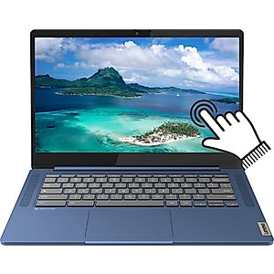 Lenovo 2023 Newest Ideapad Slim 3 14" FHD Touchscreen Chromebook Laptop, 8-Core MediaTek Kompanio 520, 4GB RAM, 64GB eMMC Storage, WiFi 6, 13.5hr Battery Life, Webcam, Chrome OS, w/CUE Accessories