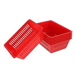 Kisangel 7pcs Coin Baskets Multipurpose Storage Basket Bin Desktop Sundries Container Sundries Organizer for Home Red