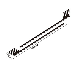 MVMTVT 2PCS Car Side Decals Sticker for Ford F150 Sport Auto Body Side Stripe Decal Skirt Car Door Side Hockey Stripe Graphical Decal Vinyl Stripe Decal Decoration (Matte Black)