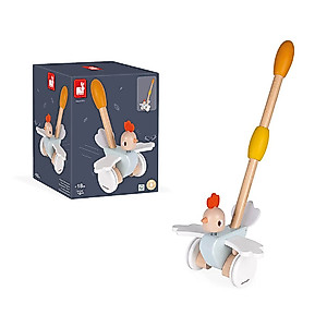 Janod – Push Along Flapping Chick with Adjustable Handle – Ages 18 Months+ - J08260