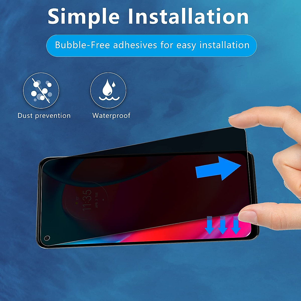 (2+2pack)Compatible for Moto G Stylus 5G 2021 Privacy Screen Protector(2 Pack) and 2 Pack Tempered Glass Camera Lens Protector,Precise Cutout,Bubble Free,easy installation,9H Hardness HD,Tempered