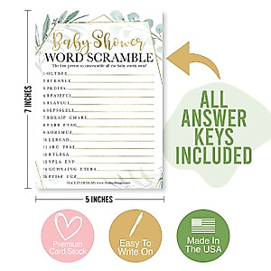 50 Greenery Baby Prediction And Advice Cards, Trivia Games, etc, 25 Baby Animal Matching, Nursery Rhyme Game - 6 Double Sided Cards Baby Shower Games Funny, Baby Shower Ideas Baby Sprinkle Games