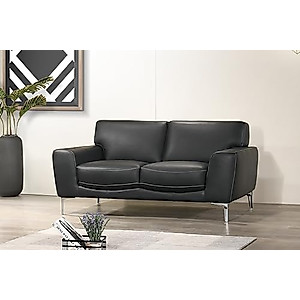 New Classic Furniture Carrara Loveseat, Black