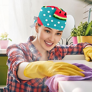 CWAGFEQZ 2-Pc Gourd-Shaped Working Cap,Fisherman Hat with Buttons and Cotton Sweatband,Polka Dot and Watermelon