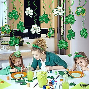 KatchOn, St Patricks Day Hanging Decorations - Pack of 30, No DIY | St Patricks Day Hanging Swirls Decorations | Shamrock Decorations | St Patricks Day Decorations | Saint Patricks Day Decorations