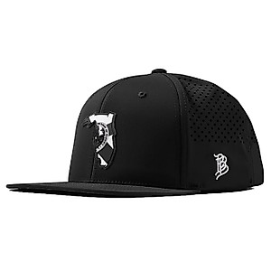 Branded Bills Florida Vintage PVC Black Flat Performance, Lightweight, Comfortable Baseball Cap