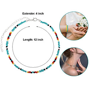 Hicarer 16 Pcs Beaded Choker Necklace Boho Women Bohemian Seed Beads Choker Colorful Bead Necklace for Women(Classic)