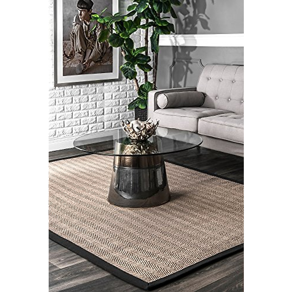 nuLOOM Lauren Casual Solid Area Rug, 3' x 5', Black