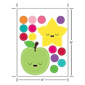 Paper Riot Co. Peel-and-Stick Assorted Kawaii Cute Cartoon Food Vinyl Wall Decal Set, 147 ct.