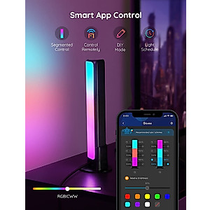 Govee Smart LED Light Bars, Work with Alexa and Google Assistant, Gaming Lights, RGBICWW WiFi TV Backlights with Scene Modes and Music Modes for Gaming, Pictures, PC, TV, Room Decoration
