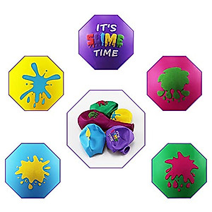 50Pcs Slime Balloons for Slime Birthday Party, It's Slime Time Party Balloons Bouquet, 12 Inch Latex Balloons for Kids Colorful Birthday Party, Baby Shower, Paint Art Themed Neon Glow Party Supplies
