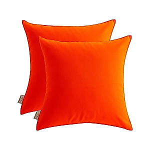 Western Home Outdoor Pillow Covers 20x20 Waterproof, Patio Throw Pillow Covers Cushions Bed Covers for Couch Garden Tent Park - Pack of 2 Pillow Covers Burnt Orange