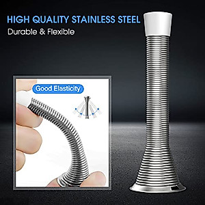 MaxGear 12 Pack Door Stoppers, 3-1/4" Brushed Satin Nickel Door Stop, Flexible & Heavy Duty Door Stopper for Bottom of The Door, Rustproof Door Stops with Low Mounted White Rubber Bumper Tips