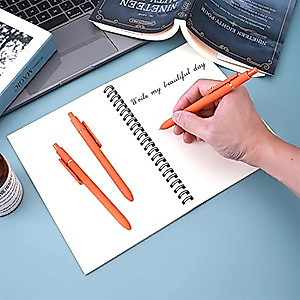 Cobee® Retractable Gel Ink Pens, 0.5mm Ballpoint Pen Cute Rollerball Pen Smooth Writing Ball Point Pen Black Ink Gel Pen for School Office 5PCS(Orange)