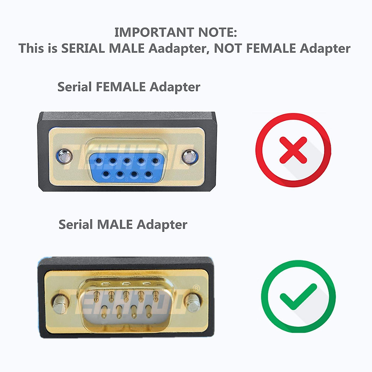 TECHTOO 4 Port Professional FTDI CHIP USB to Serial RS232 DB9 Adapter Converter Serial Cable 9-Pin Male to Male with Thumbscrews (W/Thumbscrews, 4 RS232 Port)