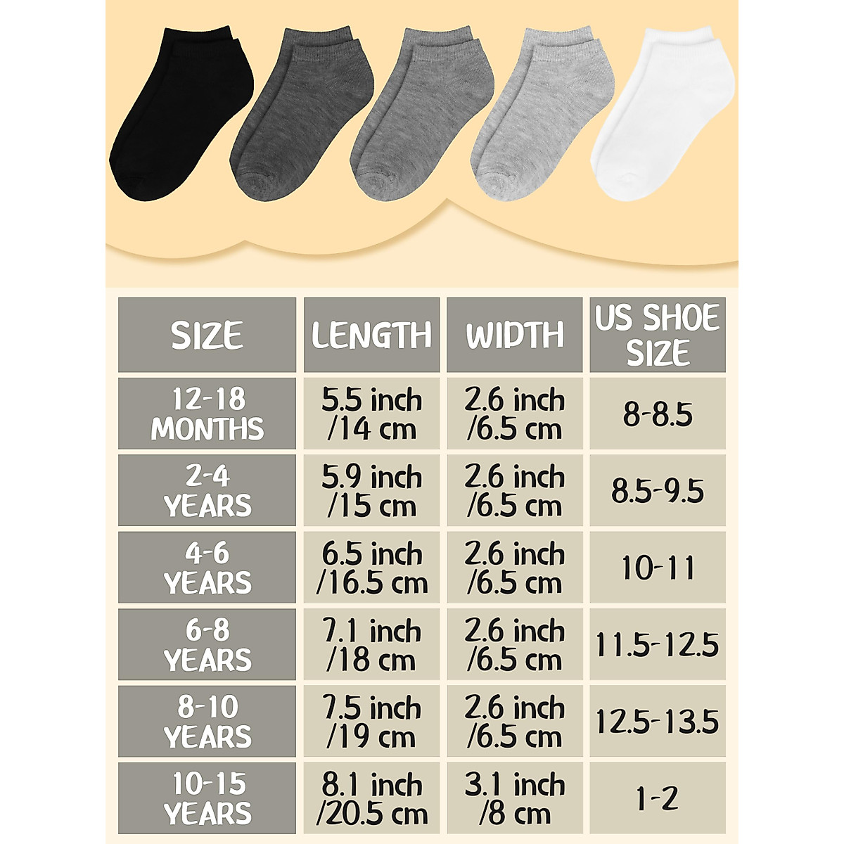 Cooraby 25 Pairs Kids' Socks Low Cut Socks Half Cushion Sport Ankle Athletic Socks for Boys Girls