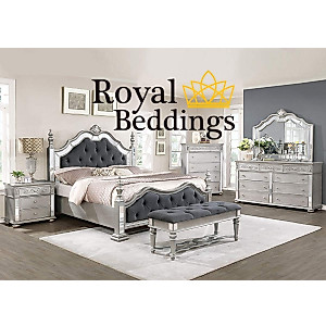 Bintu Top Split King Sheets Sets For Adjustable Beds - 800 Thread Count -100% Egyptian Cotton 4Pcs Bed Sheets, 18'' Inch Deep Pocket, Silver Solid - Split Down 34 Inches From The Top