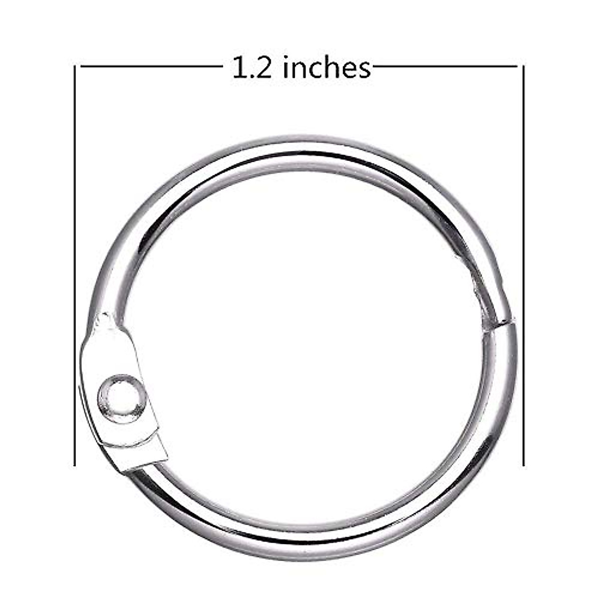 Antner Binder Rings 1.2 Inch/30mm Nickel Plated Metal Book Rings for Index Cards Flash Cards Notebook Paper Rings, Sliver Loose Leaf Binder Rings Keychain Rings Clips for School Office Home, 120 Pack