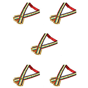 Masonic Order of the Eastern Star OES Five Color Sash With Red Lining Lot Of 5, standard size
