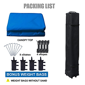 MASTERCANOPY Portable Pop Up Canopy Tent with Large Base(10x10,Blue)