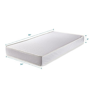 LA Baby 3" Waterproof Mini/Portable Crib Mattress Pad with Easy to Clean Cover, For Non-Full Size Cribs Only - Made in USA