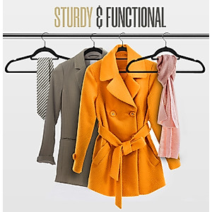 Utopia Home Premium Velvet Hangers 50 Pack - Non-Slip Clothes Hangers with Tie Bar - Black Hangers - Standard Hangers with 360 Degree Rotatable Hook - Heavy Duty Coat Hangers