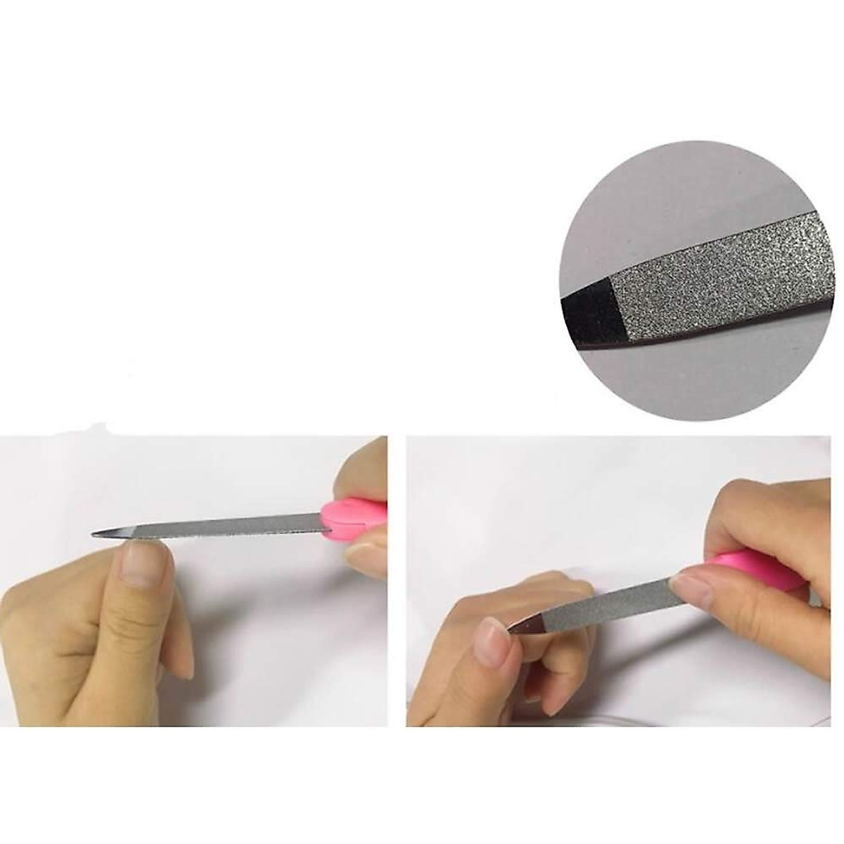 RAYNAG 10 Pack Folding Pocket Size Nail File Stainless Steel Manicure Nail Care,Random Color