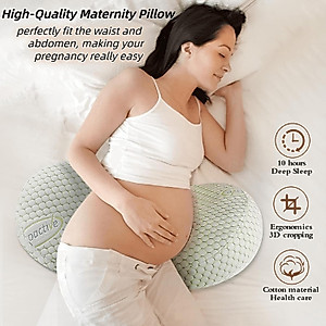 Echueuey Pregnancy Pillows,Pregnancy Pillows for Sleeping –Maternity Pillow, Side Sleeper Pregnancy Pillow,Pregnancy Wedge Pillows Green