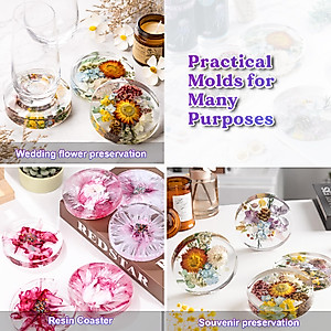 LET'S RESIN Extra Deep Coaster Resin Molds Silicone, Large 6 Cavity Silicone Molds for Resin, Round Silicone Coaster Molds for Epoxy Resin, Cups Mats, DIY Craft