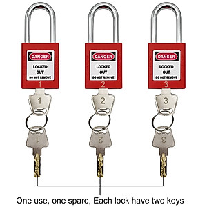 Lockout Tagout Kit Electrical Loto - Group Lockout Hasps, Lockout Tags, Safety Padlocks with Number, Nylon Ties with Pocket Bag(Red Kit)