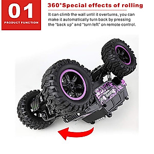 Simccppley Remote Control Car Pink 360° Stunt Tumbling Waterproof Monster Truck, Can Control The Toy