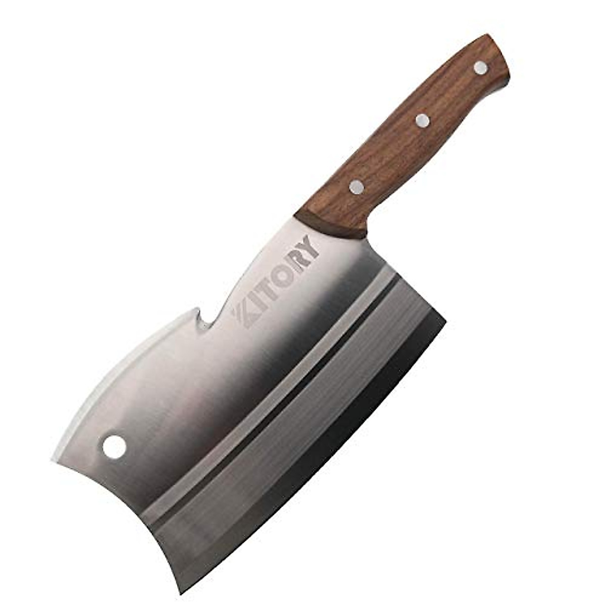 Kitory Meat Cleaver Butcher Knife Bone Cutter Multi-Purpose Dual Edges Heavy Duty Kitchen Chopper Knife for Bone Meat Vegetable Chinese Chefs Knife with Ergonomic Pearwood Handle Holiday Gift