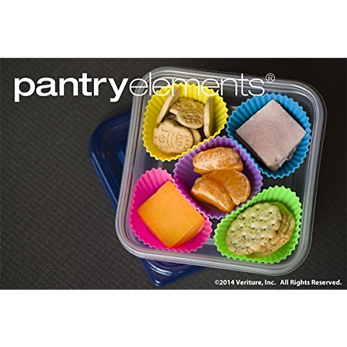 Pantry Elements Silicone Cupcake Liners for Baking and Bonus Gift Jar, Pack of 12 Reusable Muffin Liners Baking Cups Molds for Baking, Bento Lunch Box Accessories, Moldes de Silicona Para Reposteria