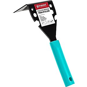 Gresdent Trim Puller Heavy Duty Pry Bar Home Trim Tile Removal Tool Remodeling Wood Floor Baseboard Molding Nail Pulling and Hex Wrench Tool (Green)