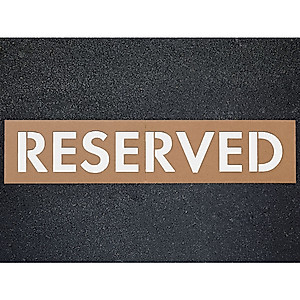 APS 12" RESERVED Parking Stencil for Parking Lot | Reserved Stencil for Parking Lot Pavement Markings | Reserved Parking Lot Stencils for Painting | Made in USA w/Recycled Reusable Cardboard